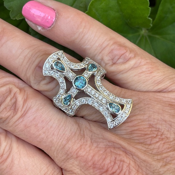 Dallas Prince | Jewelry | Dallas Prince Sterling Blue Topaz Zircon Ring ...